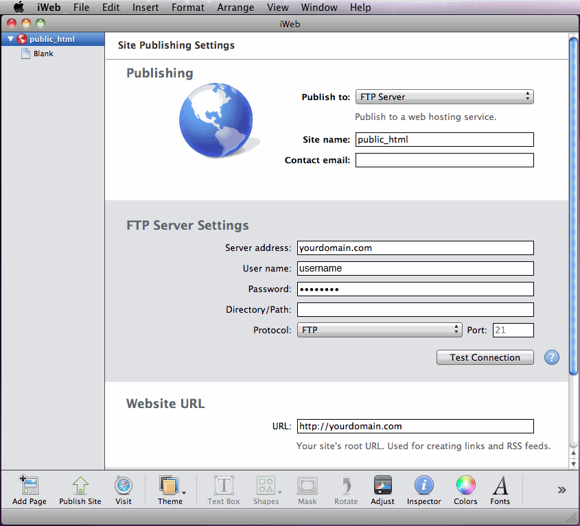 How to publish your web site with iWeb - Kualo Limited