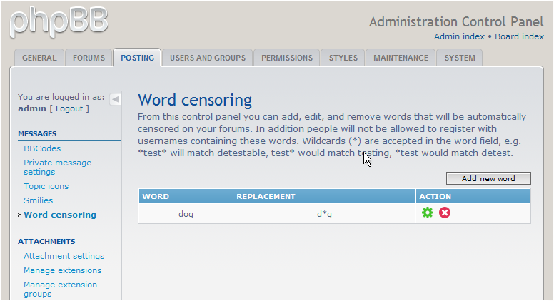 How to use word censoring in phpBB - Kualo Limited