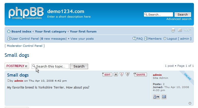 How to create a new topic in phpBB - Kualo Limited