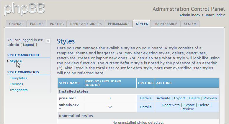 How to manage Styles in phpBB - Kualo Limited