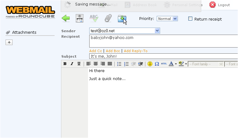 How to save a draft message in RoundCube - Kualo Limited