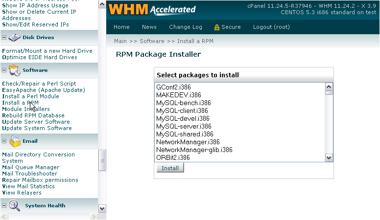 How to install new software using RPMs in WHM - Kualo Limited