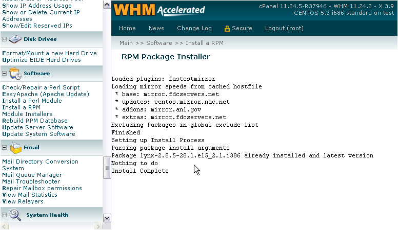 How to install new software using RPMs in WHM - Kualo Limited