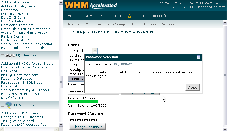 How to manage MySQL user passwords in WHM - Kualo Limited