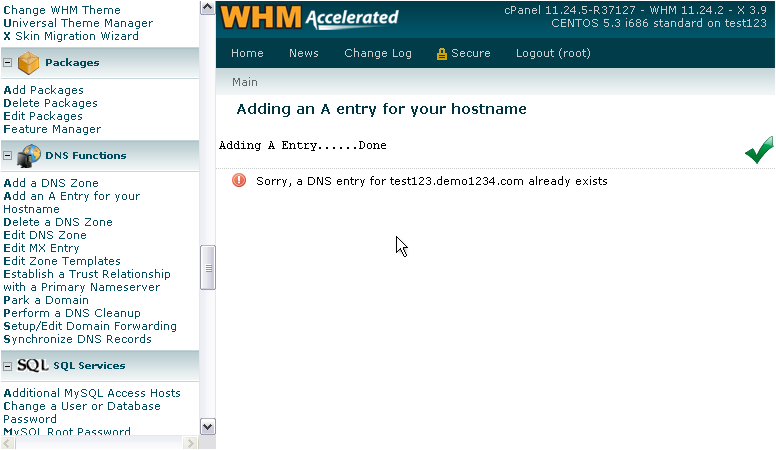 How to add an A entry for your hostname using WHM - Kualo Limited