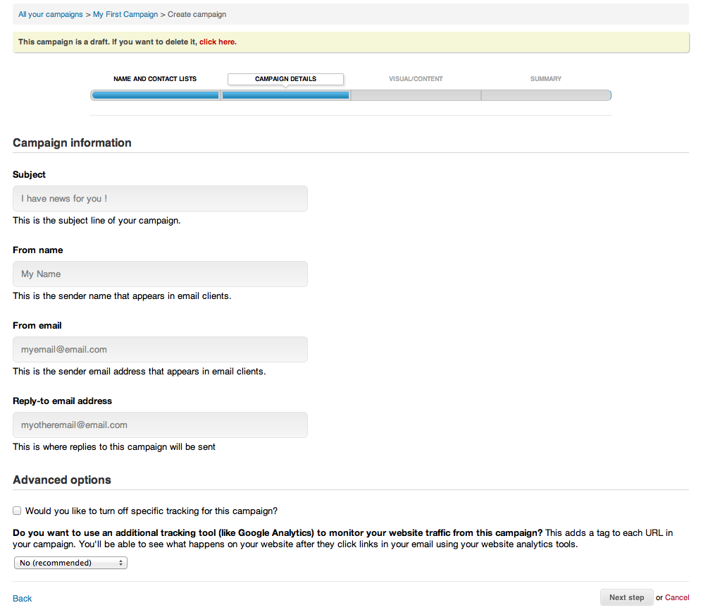 Creating A Campaign - Campaign Details - Kualo Limited